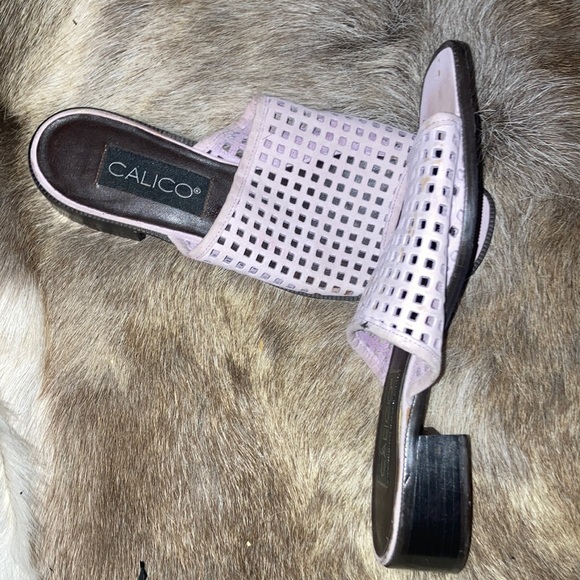 Calico | Shoes | Lavender Suede Sandal With 2 Heel | Poshmark